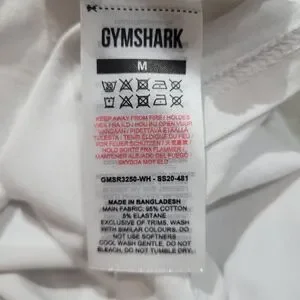 Gymshark | Shirts | Gymshark Mens Stringer Medium White Black Logo ...